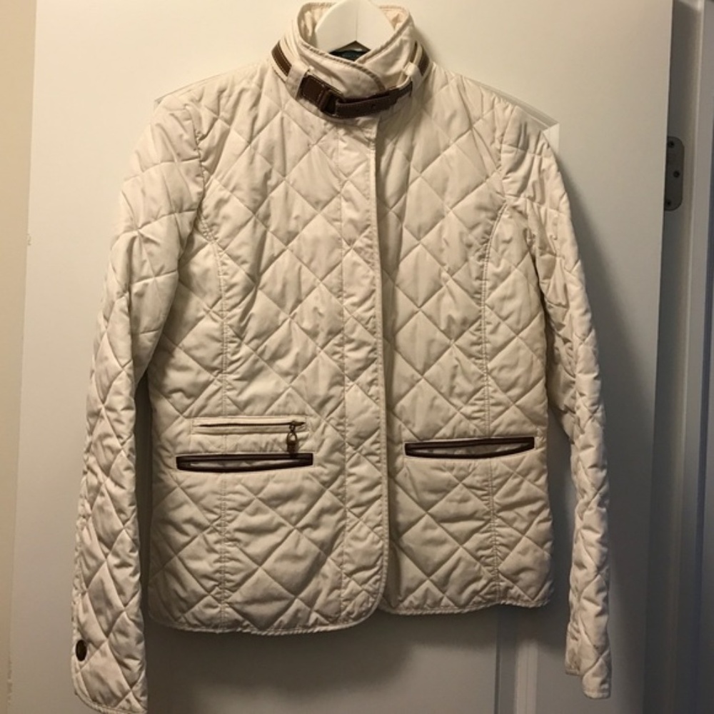 Ralph Lauren Cream Quilted Barn Jacket - Gem